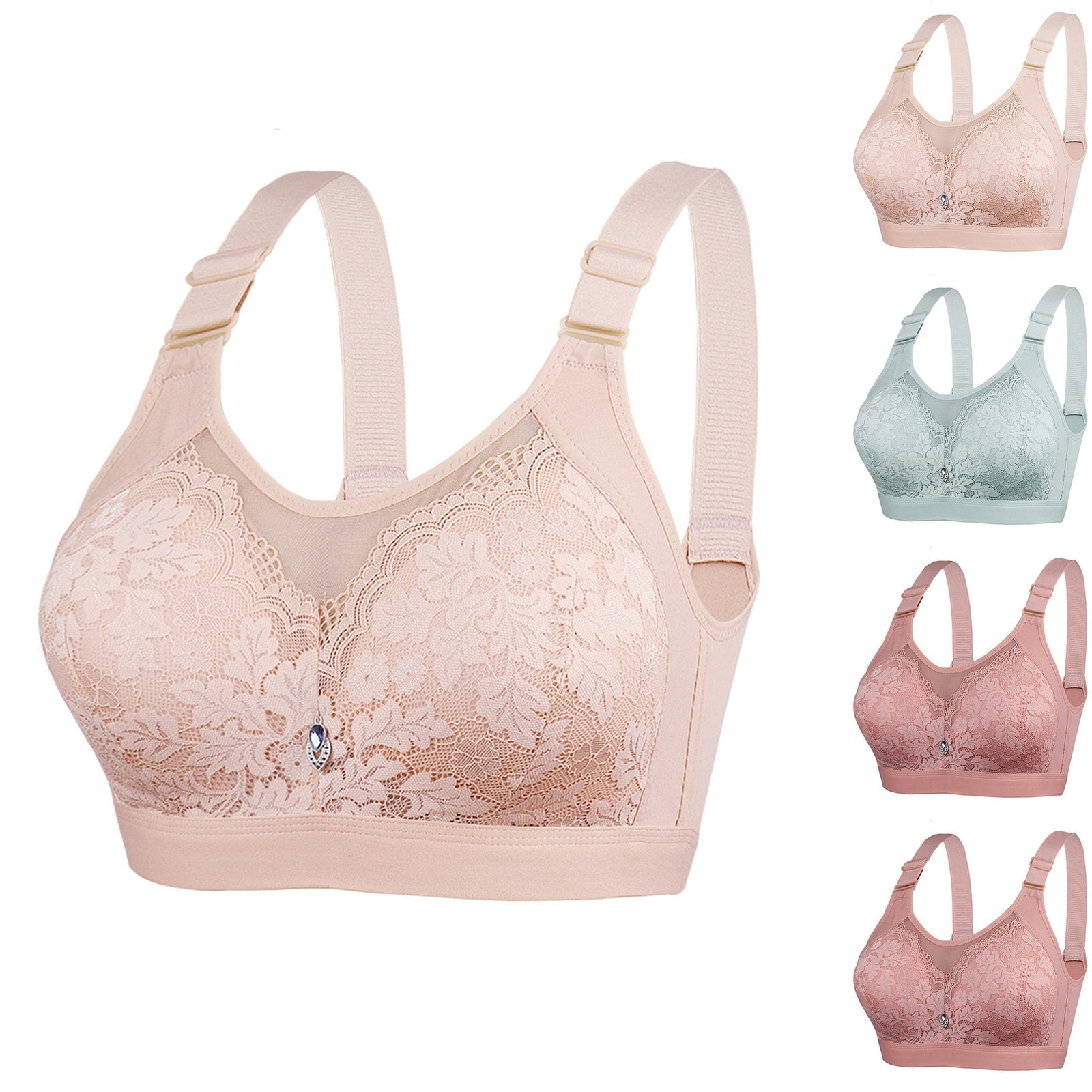 Censtreet Front Closure Bras for Women Bra No Underwire Seamless Push ...