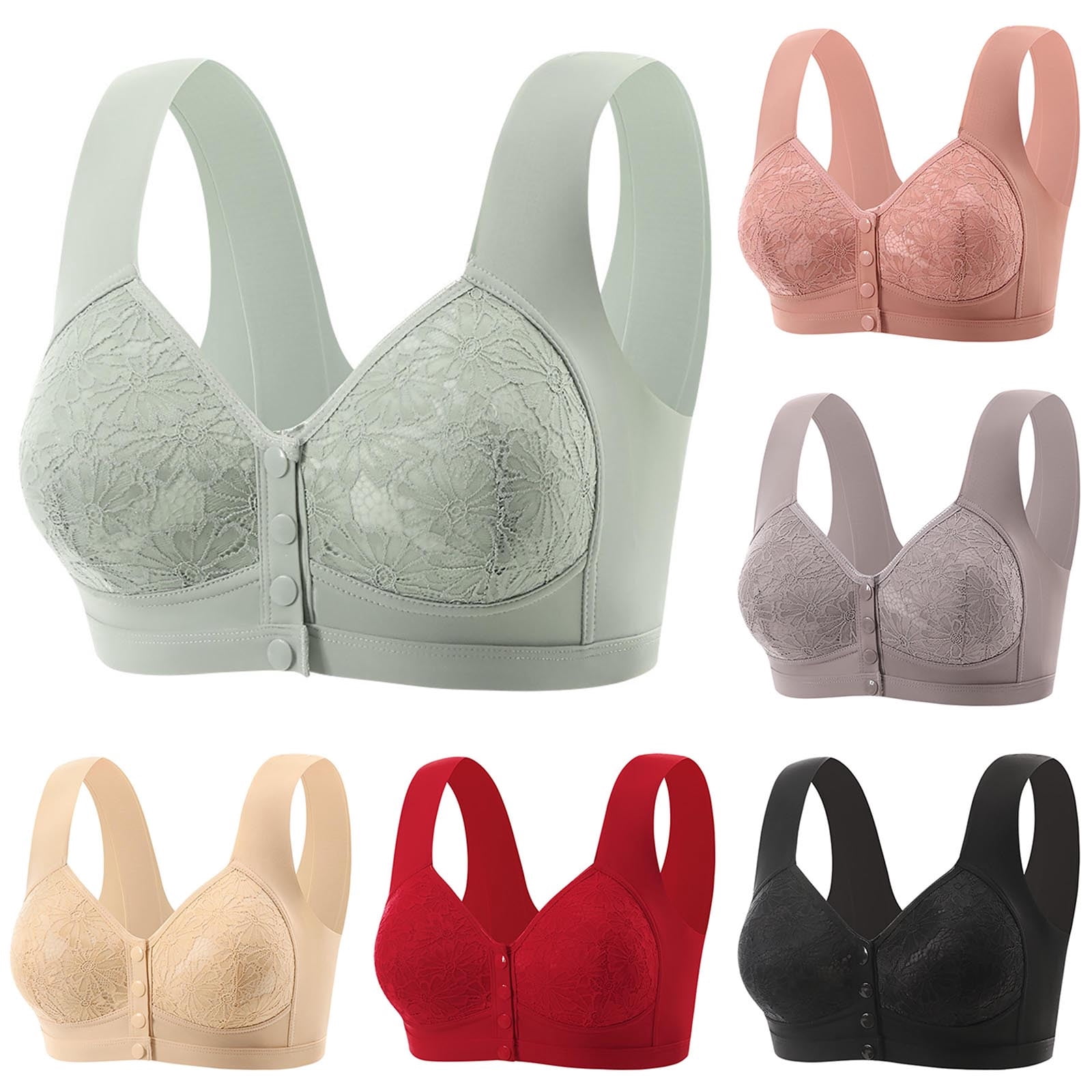 Censtreet Front Closure Bras for Women Wireless Full Coverage ...