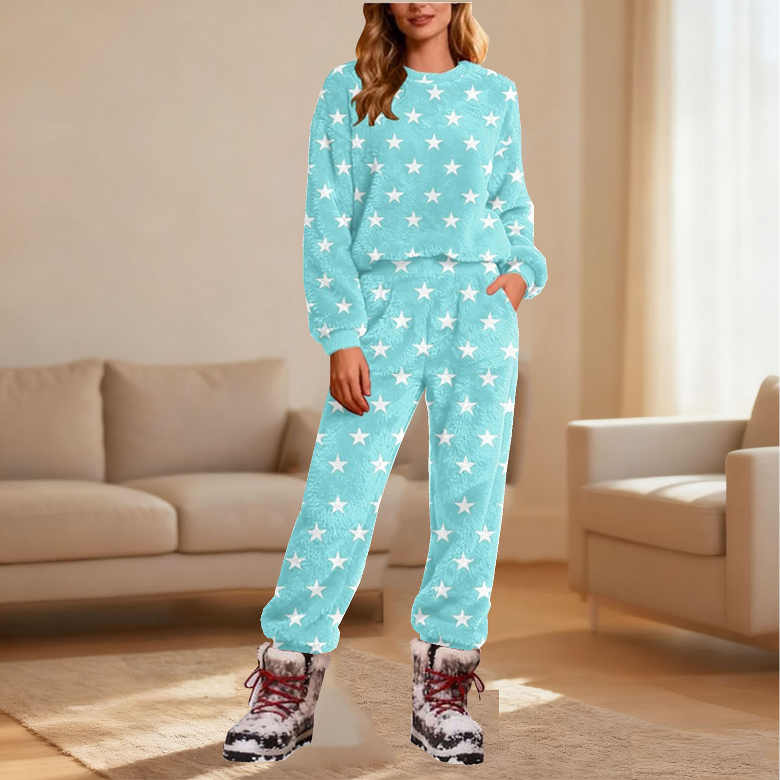 Censtreet Lounge Sets for Women Two Piece Sweaters Pajama Set Fall ...