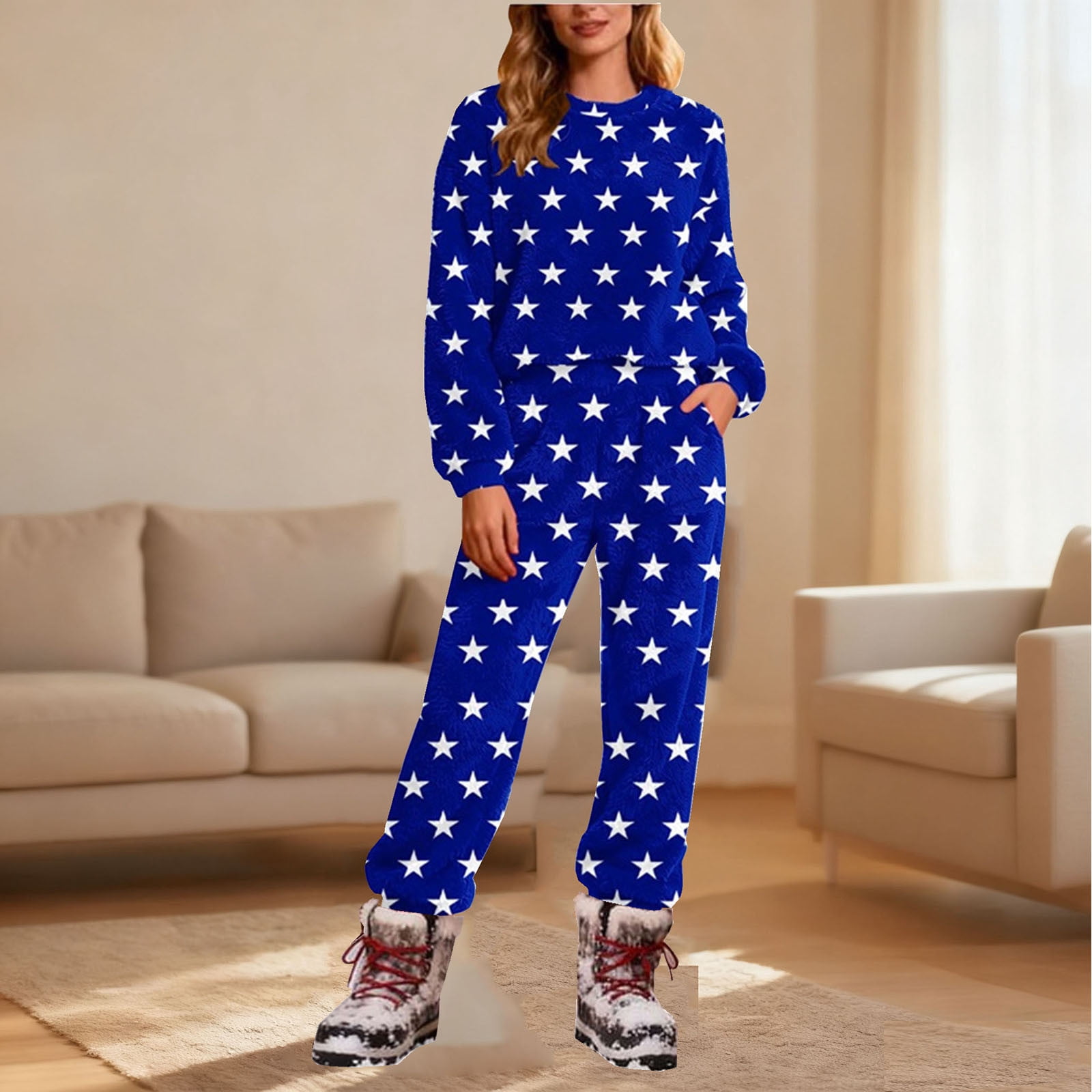 Censtreet Lounge Sets for Women Two Piece Sweaters Pajama Set Fall ...