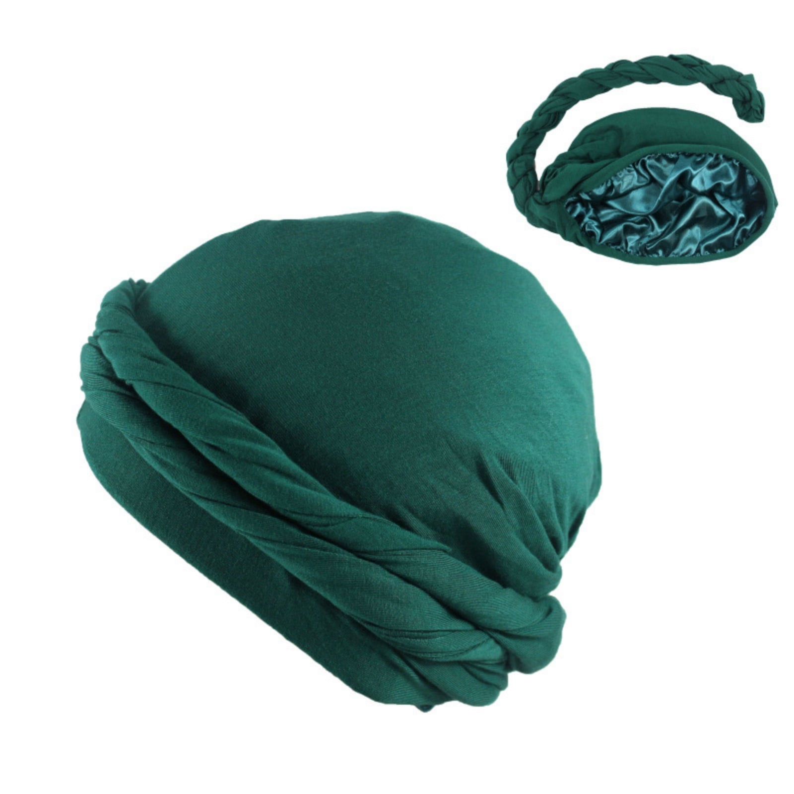 Censtreet Men's Women's Double Scarf Satin Lined Braid Hat Tail Hat ...