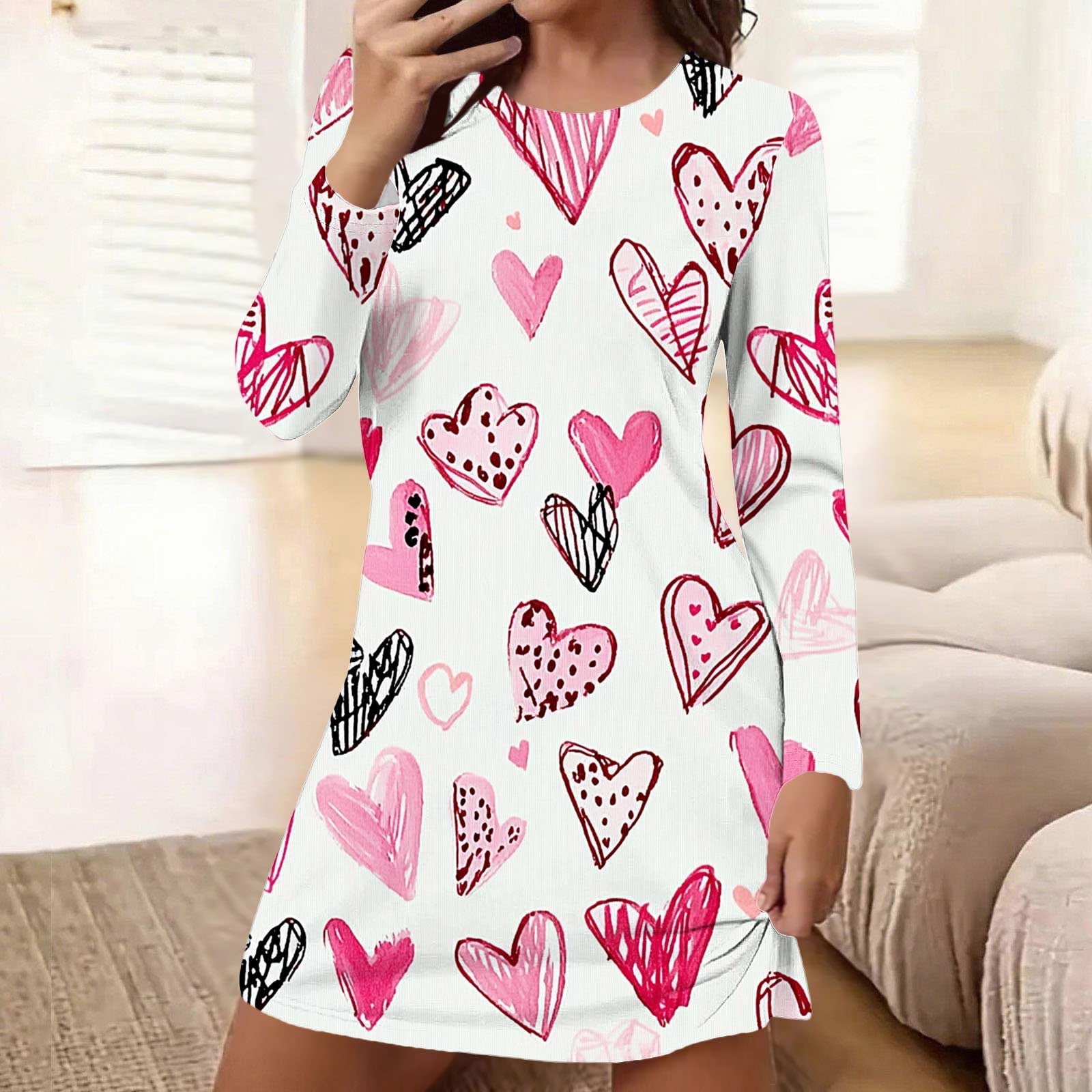 Censtreet Nightgowns for Women Long Sleeve Night Gown Soft Sleep Shirts ...