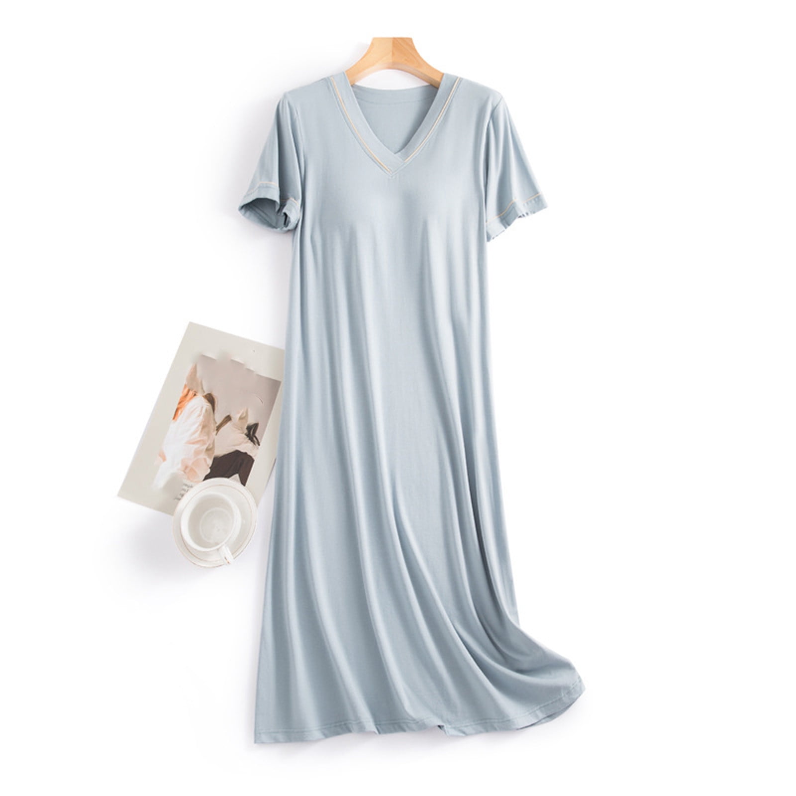 Censtreet Nightgowns for Women Night Dress Short Sleeve Women's ...