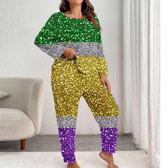 Censtreet Plus Size Women's Pajamas Sets 2 Piece Long Sleeve Pj ...