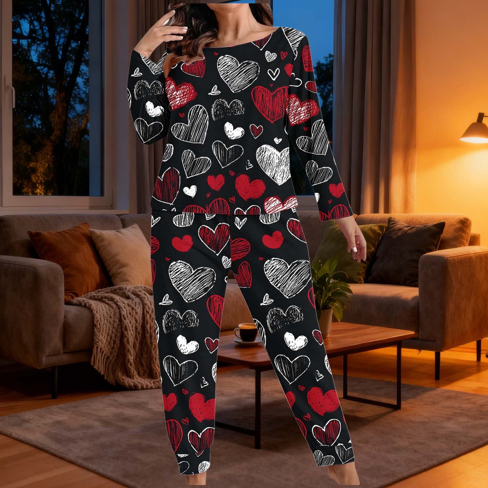 Censtreet Plus Size Womens Pajamas Set 2 Piece Pjs Loungewear Long ...