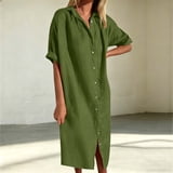 Censtreet Summer Dresses for Women 2026 Button Down Shirt Dresses Aline ...