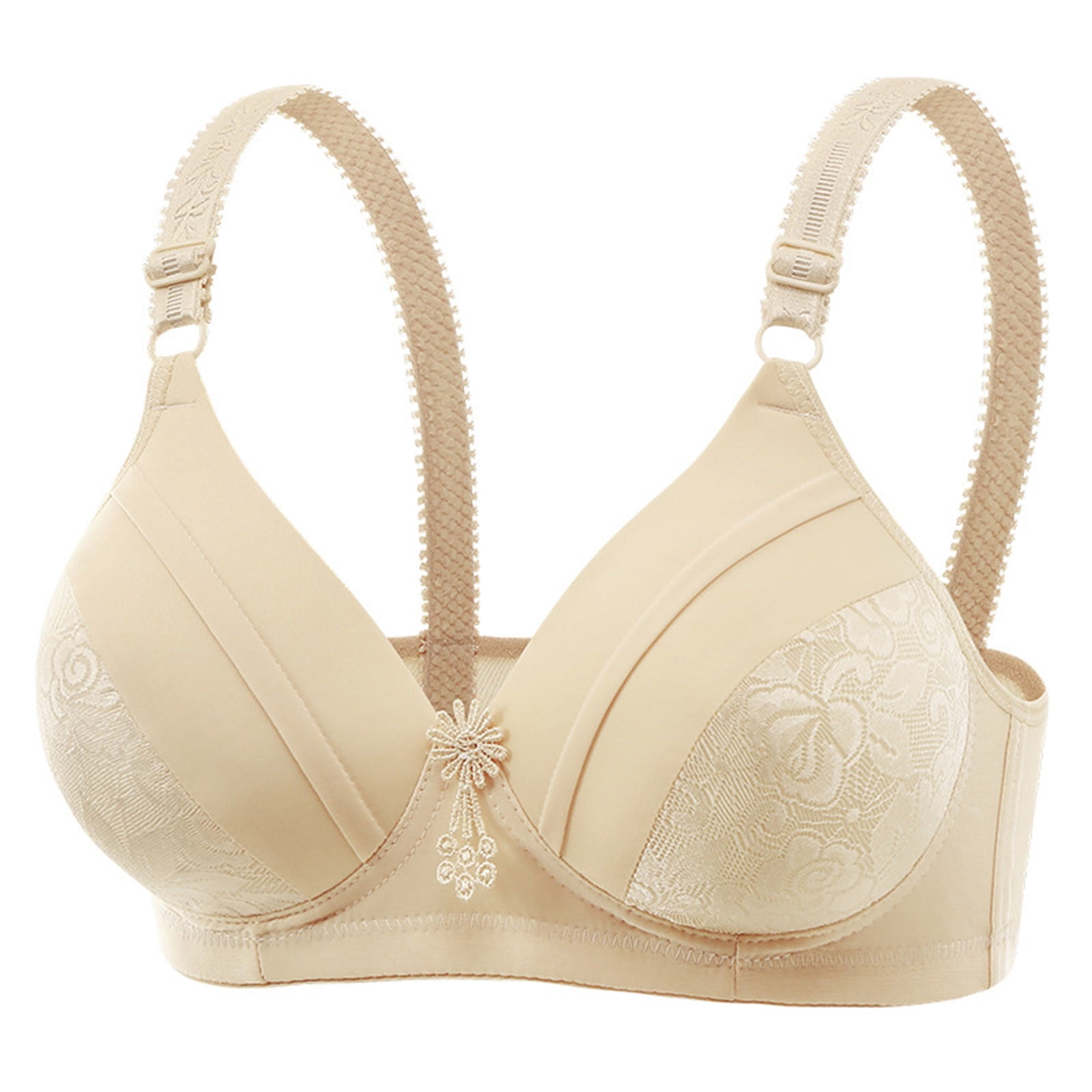 Censtreet V Neck Breathable Bra Seamless Adjustable Straps Bralettes ...