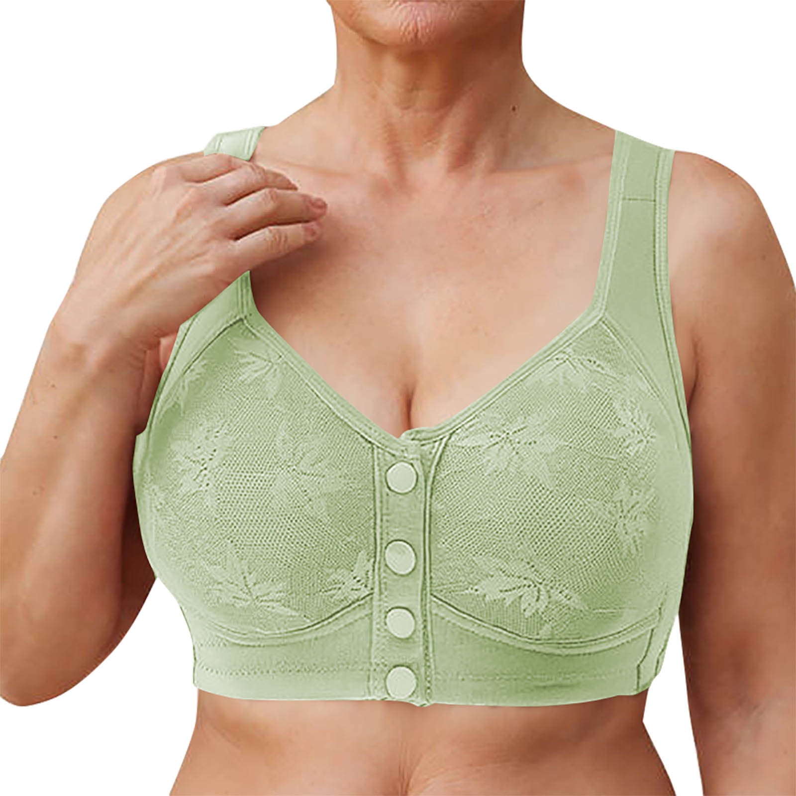 Censtreet Woman's Embroidery Plus Size Bra,Thin Style Front Buckle Bra,Ventilate No Steel Rim ...