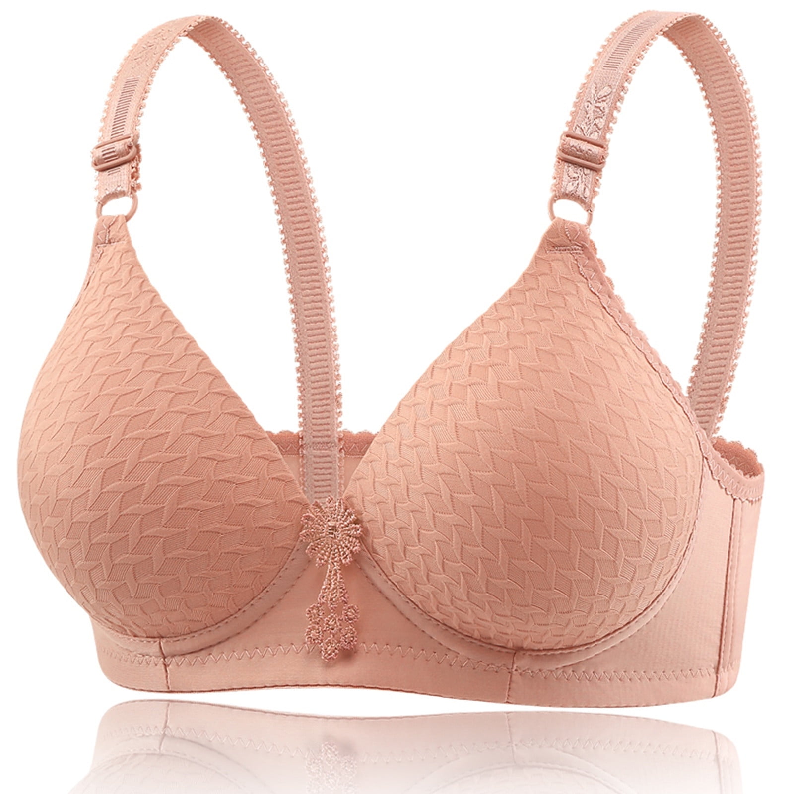 Censtreet Woman's Printing Thin Style Solid Color Bras,Ventilate Back ...