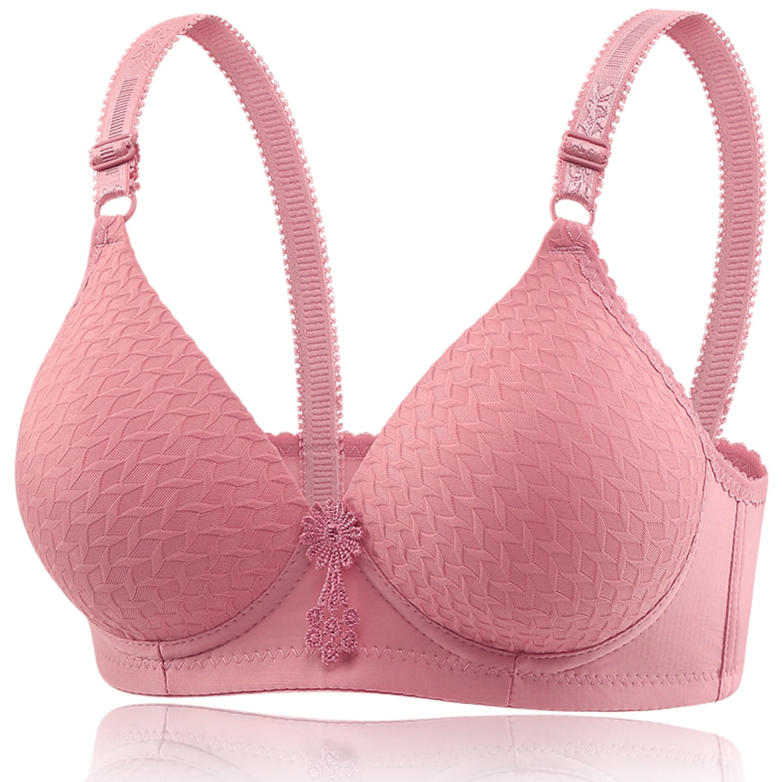 Censtreet Woman's Printing Thin Style Solid Color Bras,Ventilate Back ...