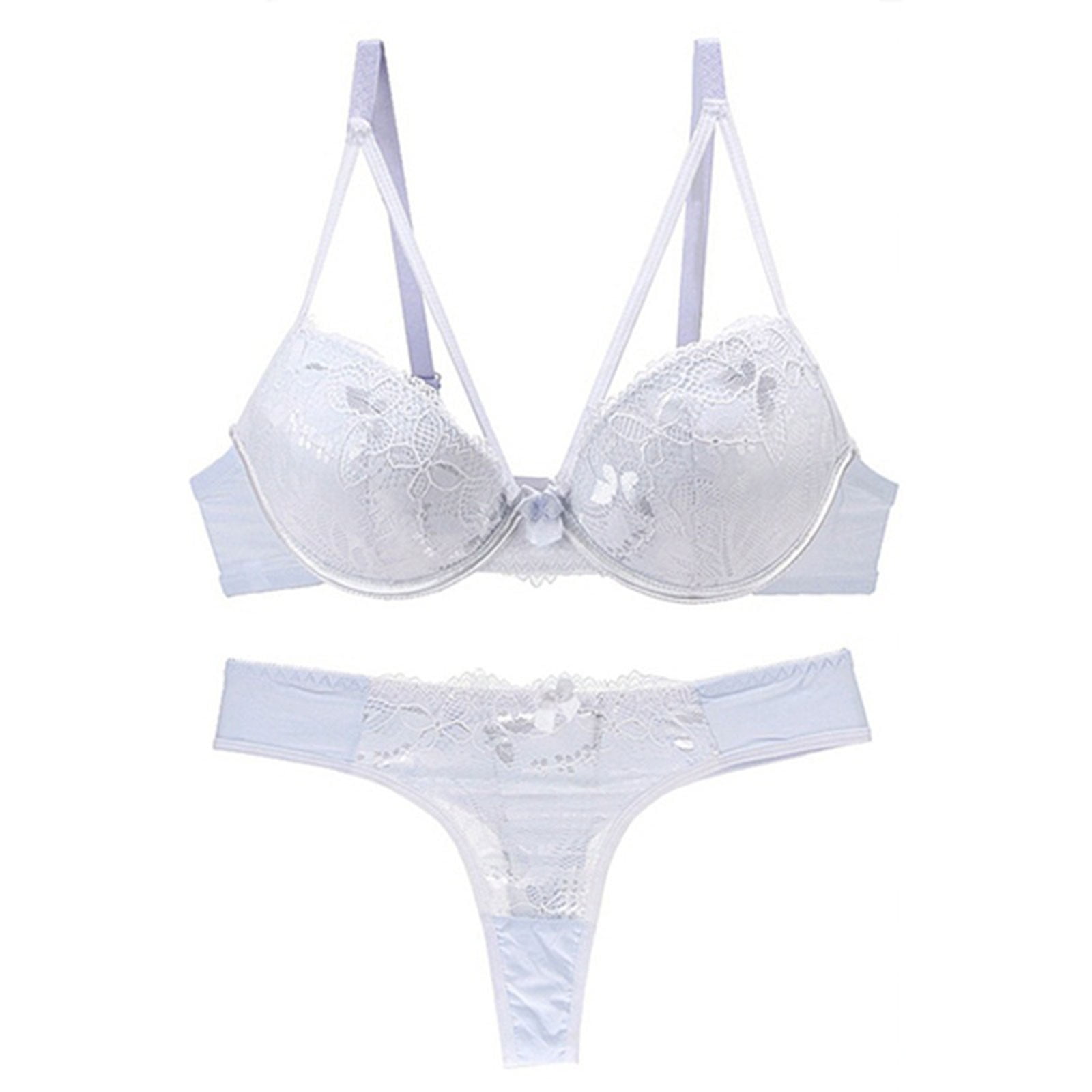 Censtreet Women Lace Bras and Panty Set Plus Size Underwire Padded Bras ...