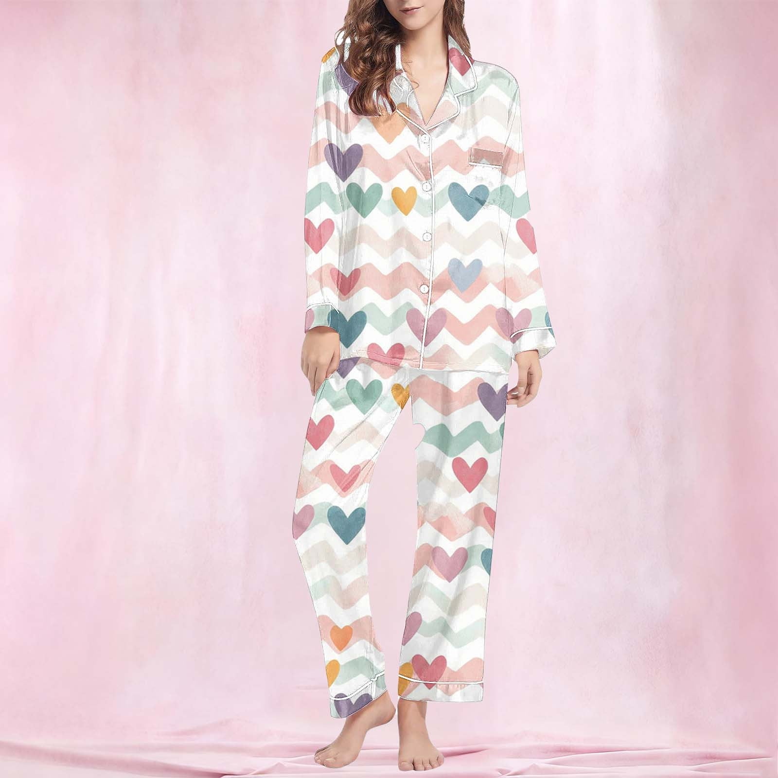 Censtreet Women Pajama Sets 2 Pieces Nightwear Short Sleeve Sleepwear ...