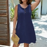 Censtreet Women Tank Dress Plus Size Sundresses Summer Casual ...