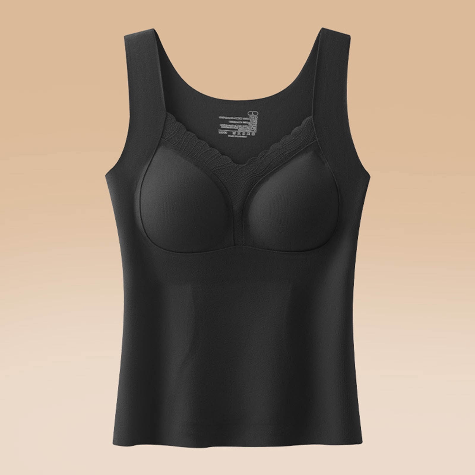 Censtreet Women's Fall Camisole, Seamless Undershirt with Built-In Bra ...