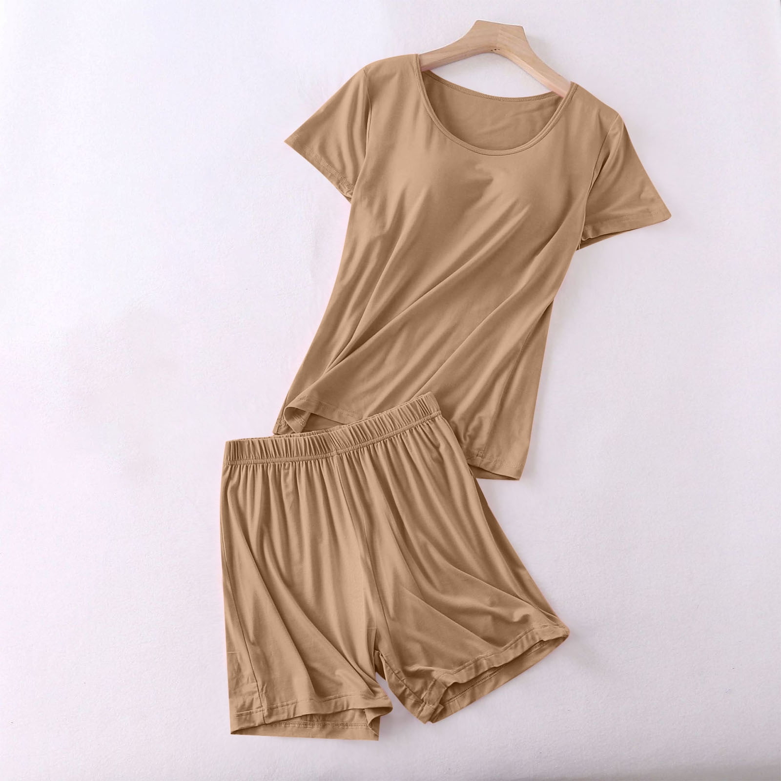 Censtreet Women's Modal 2 Piece Lounge, Comfy Soft Boxy T-Shirt & Sleep ...
