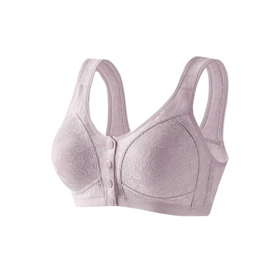 Censtreet Women's Plus Size Full Coverage Front Closure Posture Back Unpadded Wireless Support ...