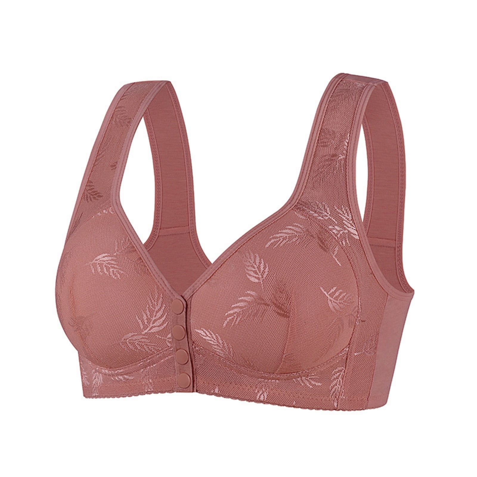 Censtreet Women's Plus Size Full Coverage Front Closure Wireless Support Push up Bra Thin Cup ...