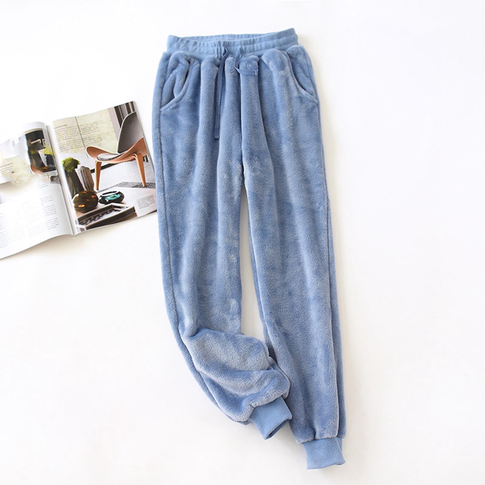 Censtreet Women's Plush Fuzzy Winter Pajama Pants Warm Cozy Pj Bottoms ...