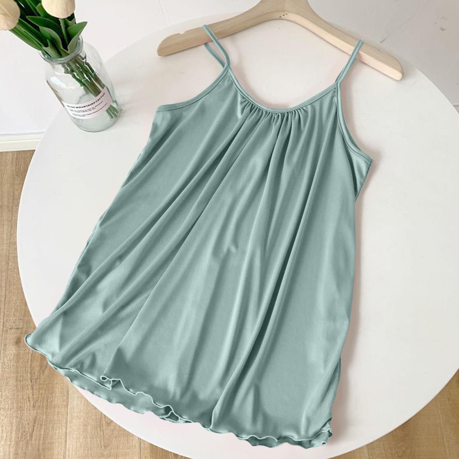 Censtreet Women's Spaghetti Strap Camisole Tops V Neck Ruffle Hem Cami ...