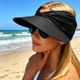Censtreet Women's Sun Visor Hat Wide Brim Open-Top Ponytail Summer Sun ...