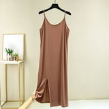 Censtreet Womens Modal Long Nightgowns Spaghetti Strap Round Neck Sleep ...