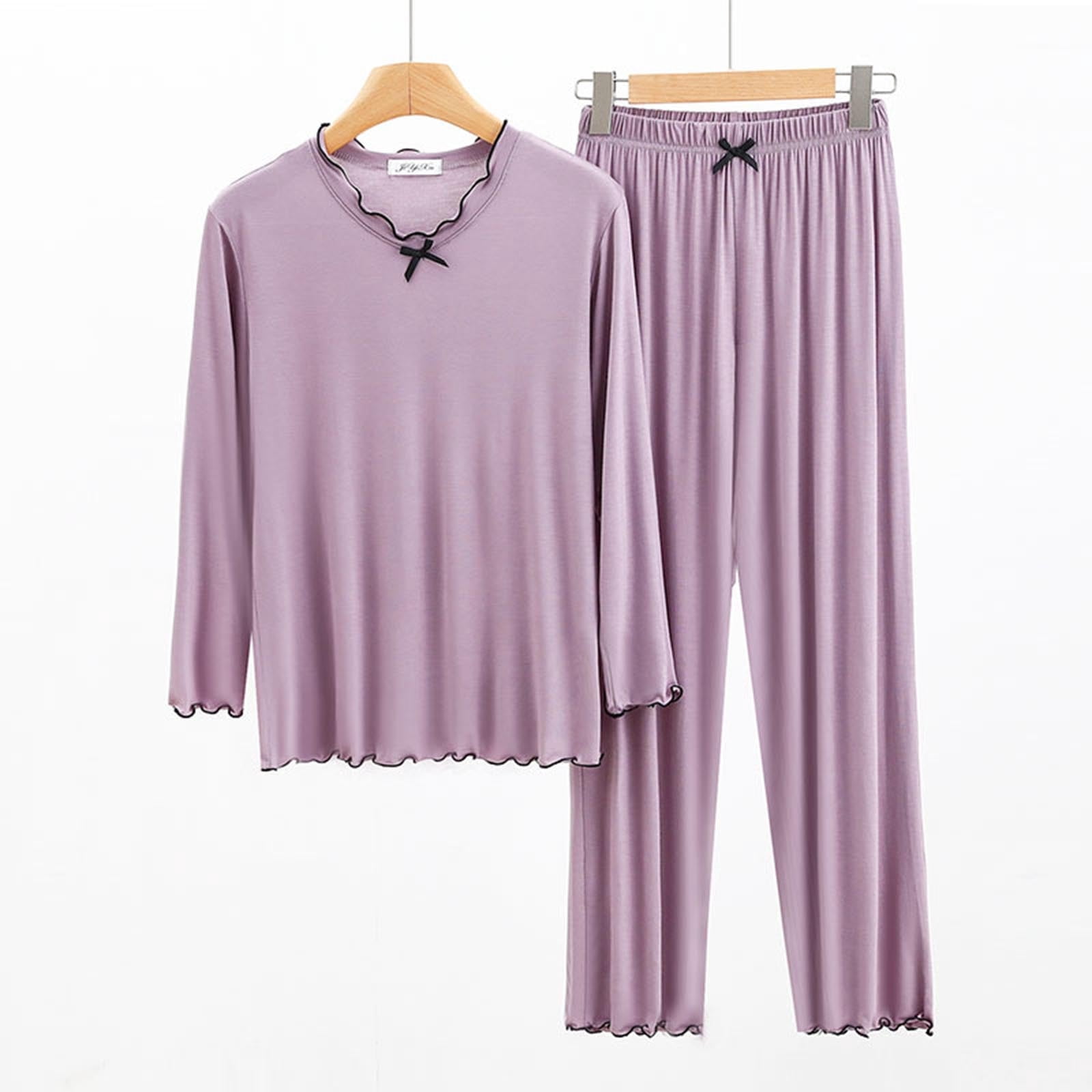 Censtreet Womens Modal Pajama Sets Long Sleeve Lounge Sets Soft Pj ...