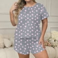 Censtreet Womens Plus Size Pajama Set 2 Piece Soft Short Sleeve with ...