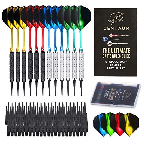 Centaur 12 Pack Soft Tip Darts, Professional 18 Gram Plastic Tip Dart ...