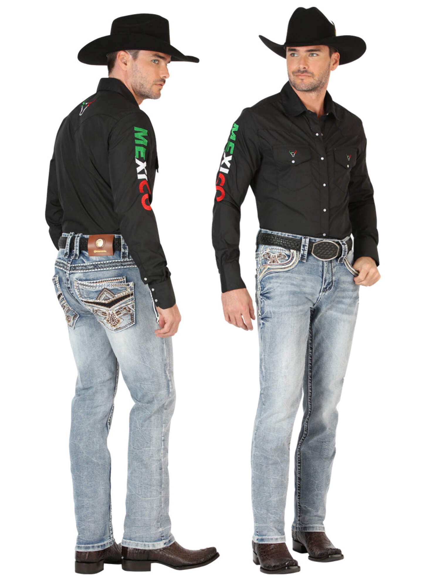 Men's Premium Denim Boot Cut Pants 'Centenario' Sky Blue 45532 ...