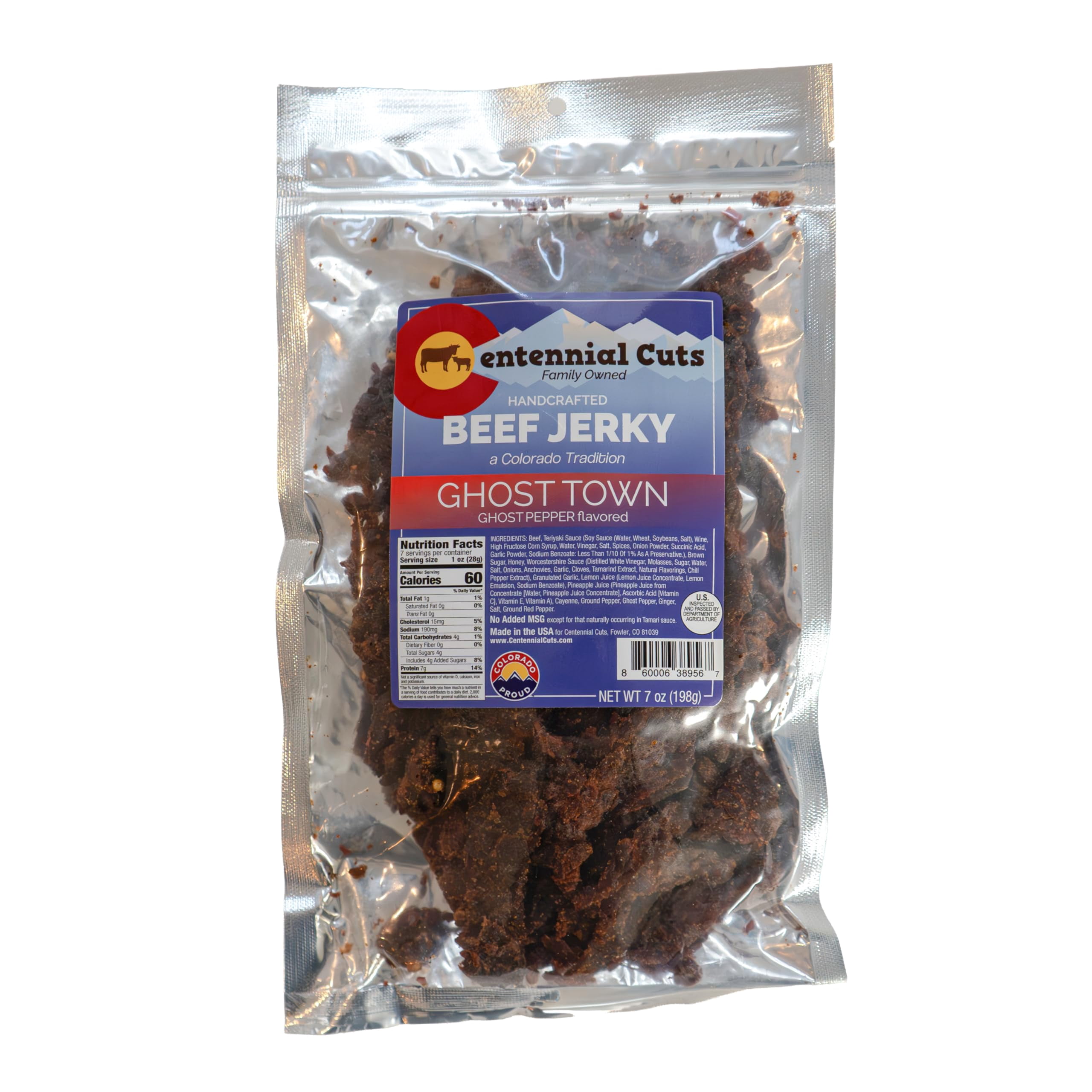 Centennial Cuts Beef Jerky – 7 oz, Ghost Town Ghost Pepper - Walmart.com