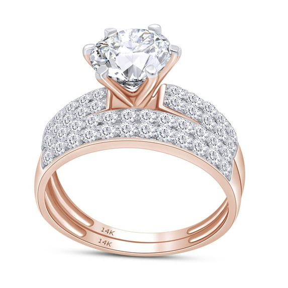 Center 7MM Round Cut Lab Created Moissanite Diamond Solitaire ...