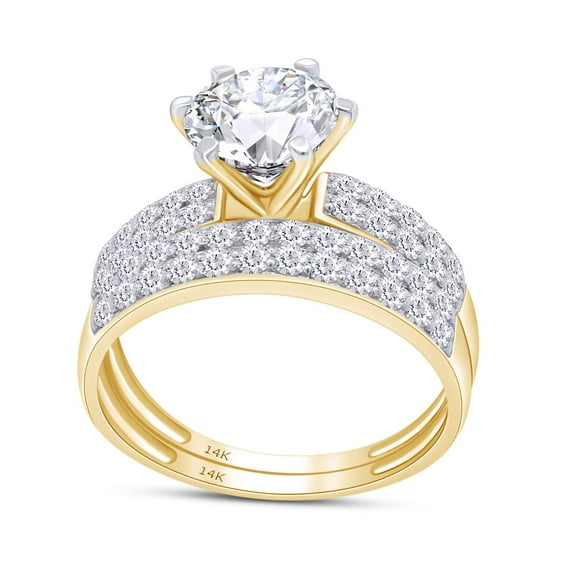 Center 7MM Round Cut Lab Created Moissanite Diamond Solitaire ...