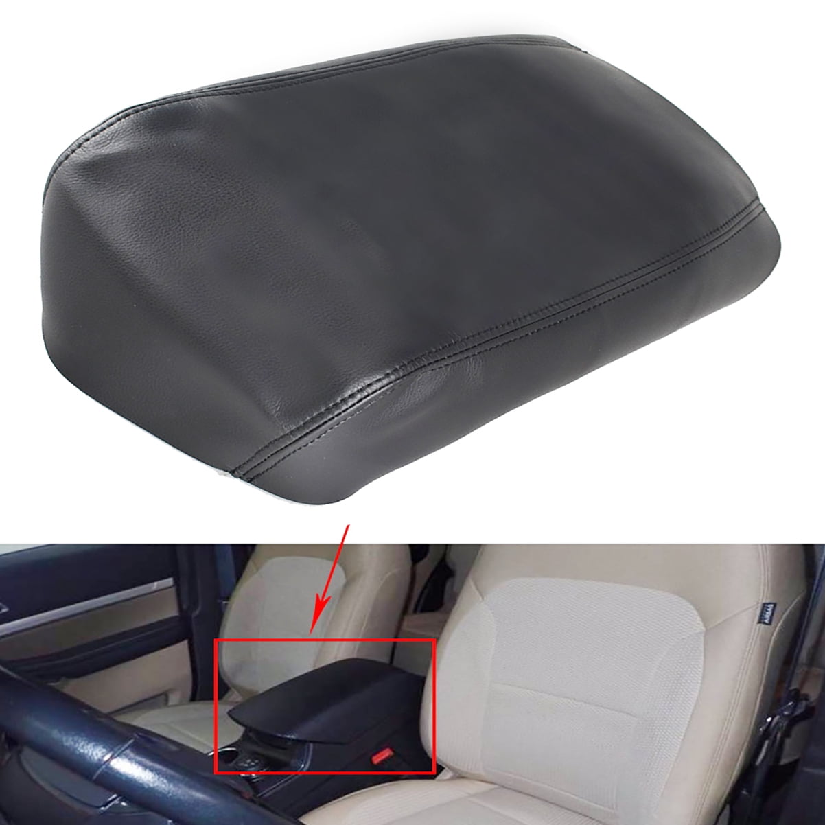 Center Console Armrest Lid Cover, Black Leatherette, Suitable for Ford ...