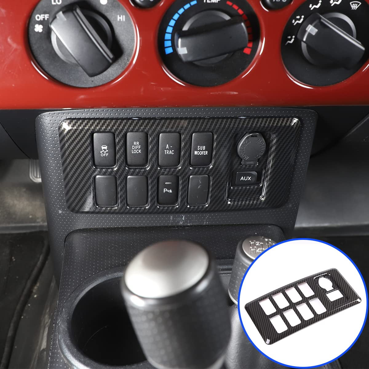 Center Console Auxiliary System Button Panel Decoration Frame Cover Fit ...