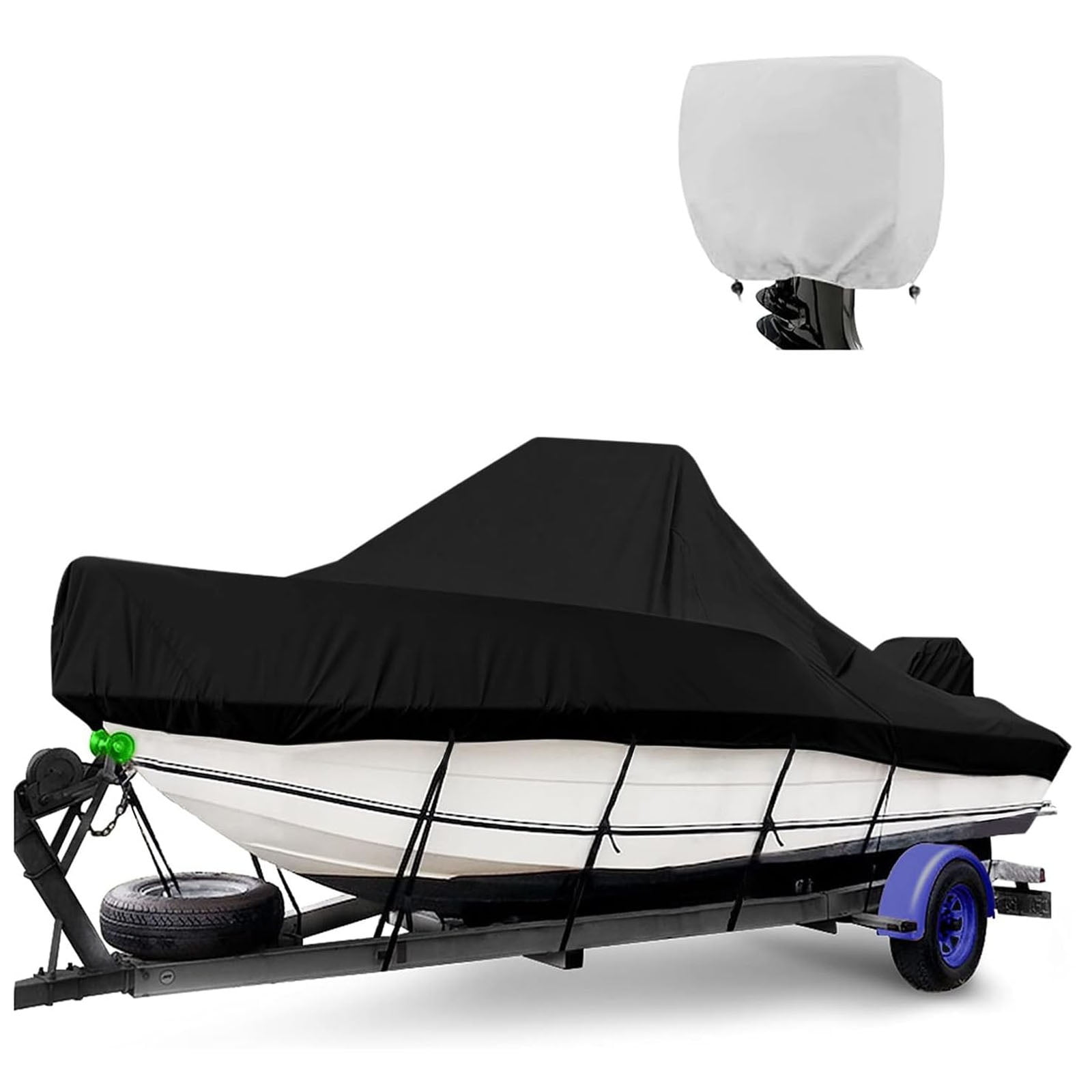 Center Console Boat Cover, 17'-19' Waterproof PU Heavy Duty Marine ...