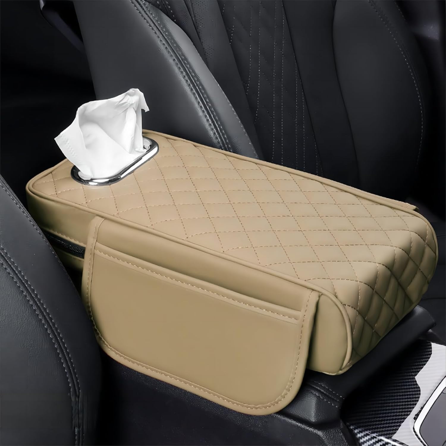 Center Console Cover Arm Rest Cover Leather Car Armrest Box Pad with ...