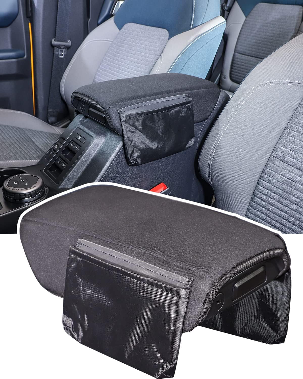 Center Console Cover with Storage Bags, Soft Armrest Cushion, Seat ...