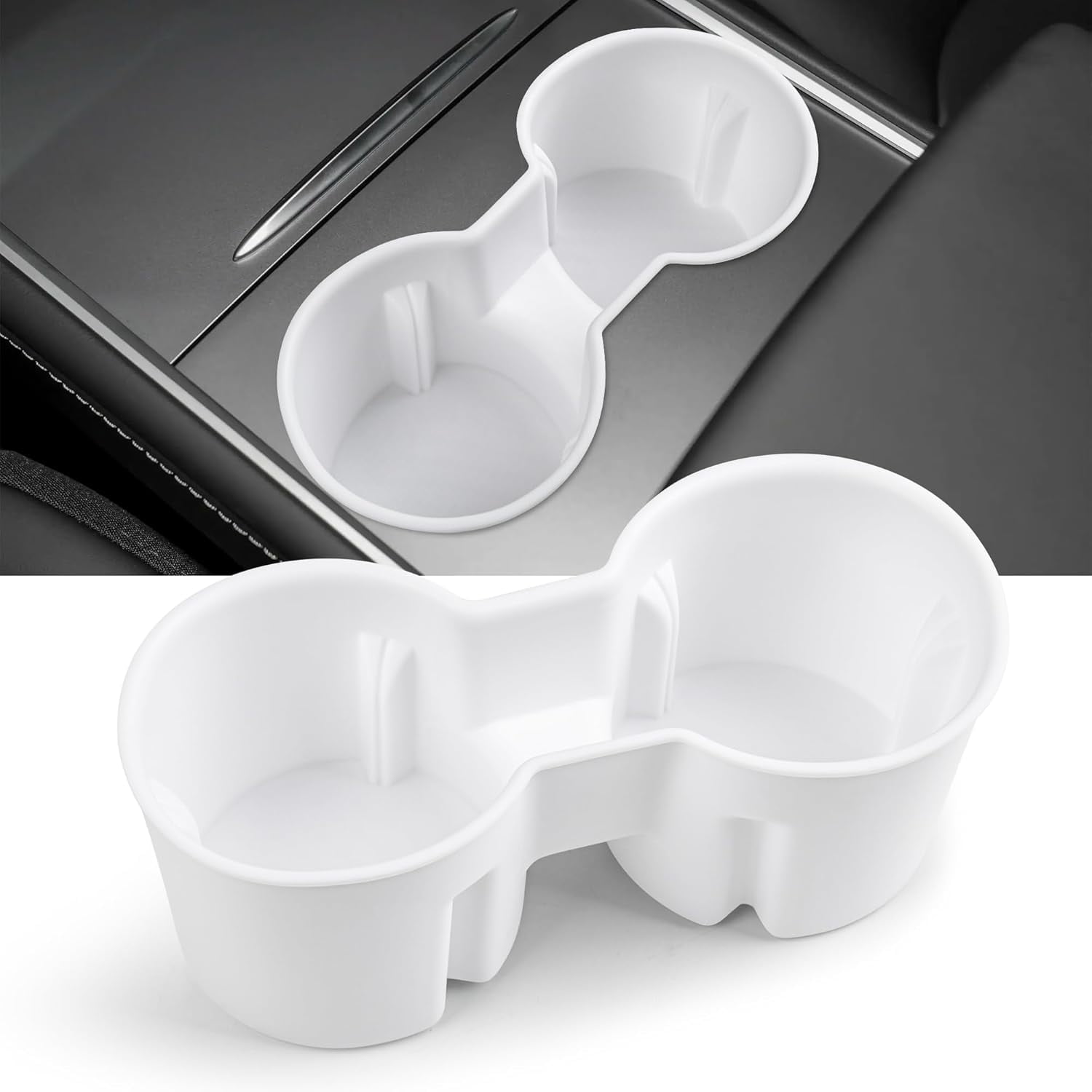 Center Console Cup Holder Insert Designed for Tesla Model 3/Y 2021-2024 ...