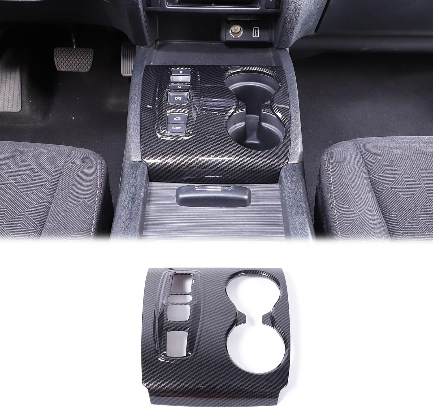 Center Console Gear Shift Panel Cup Holder Cover Trim Compatible with ...