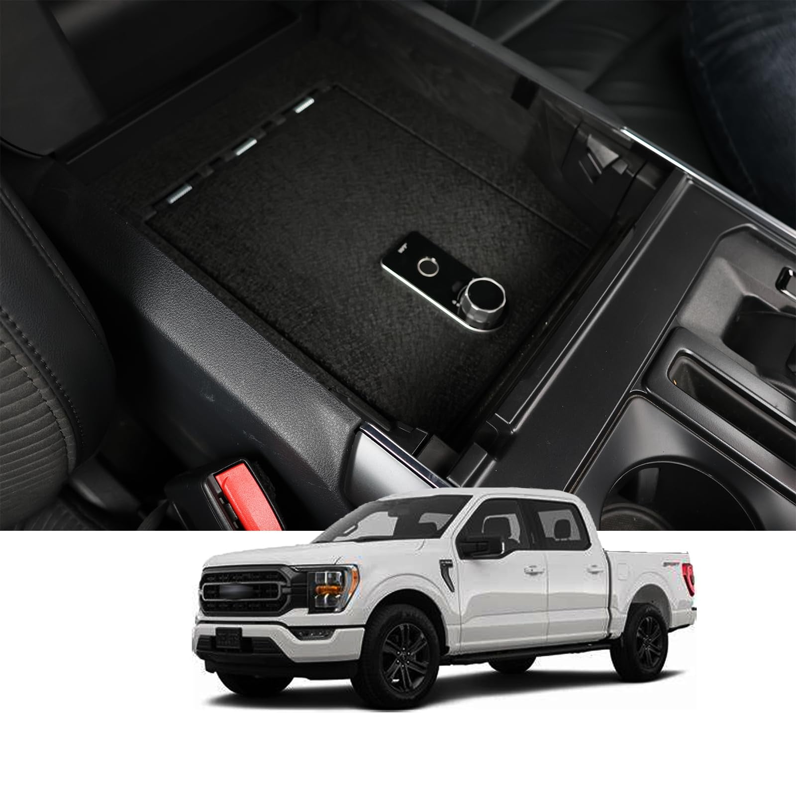 Center Console Gun Safe Vault - NSD3 WASAI Premium In-vehicle Console ...