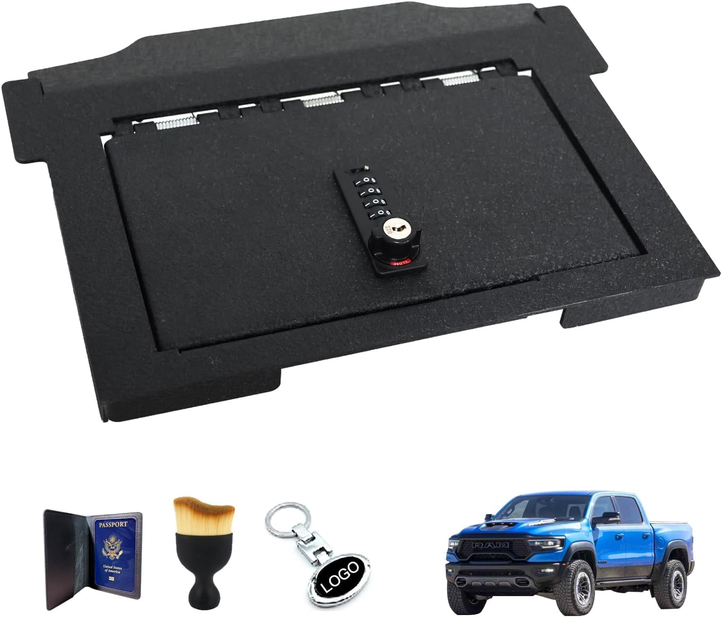 Center Console Gun Safe Vault - XDeer Console Safe Lock Box Compatible ...