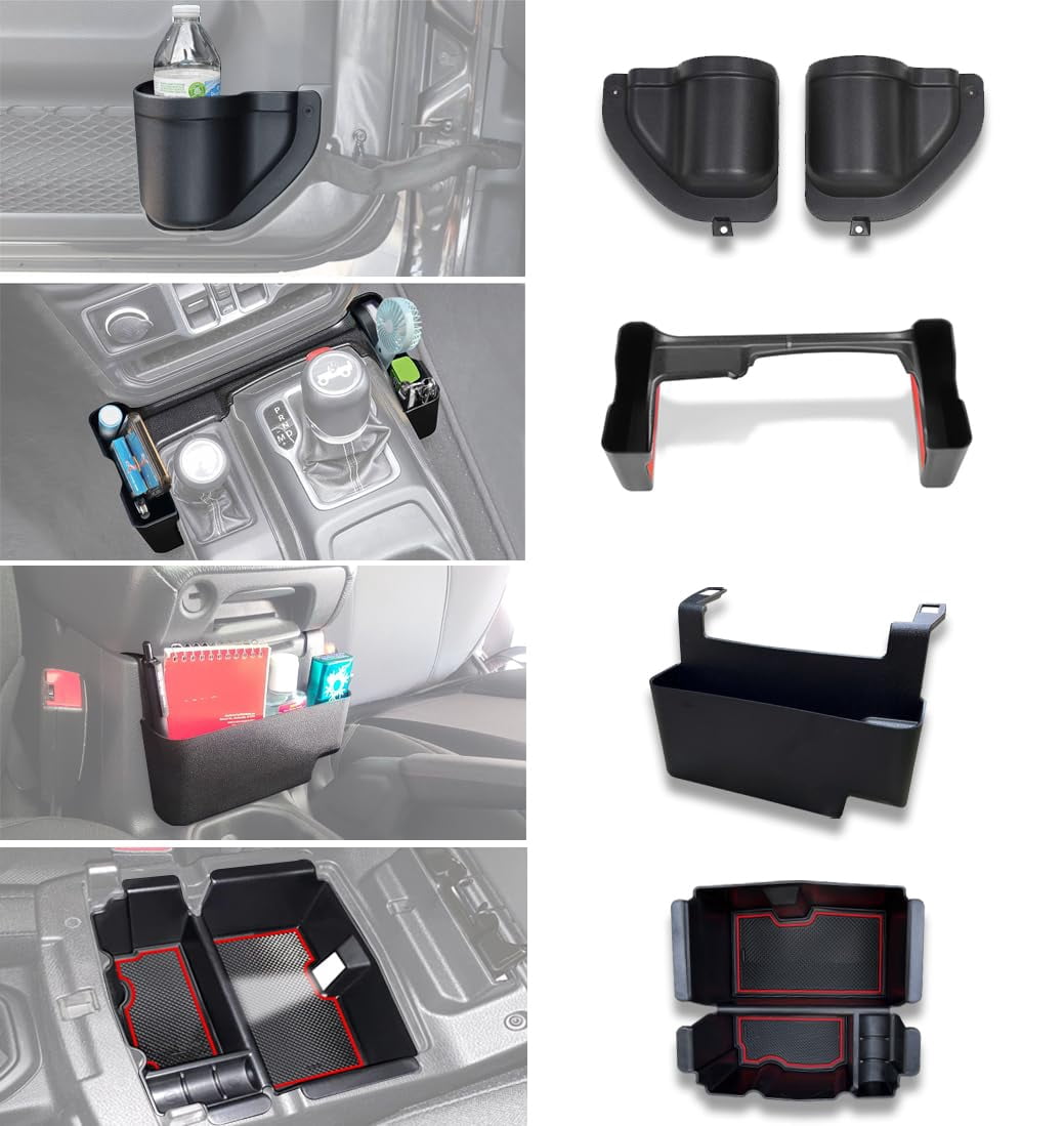 Center Console Organizer GP27 4pcs for 2018-2023 Jeep Wrangler JL JLU ...