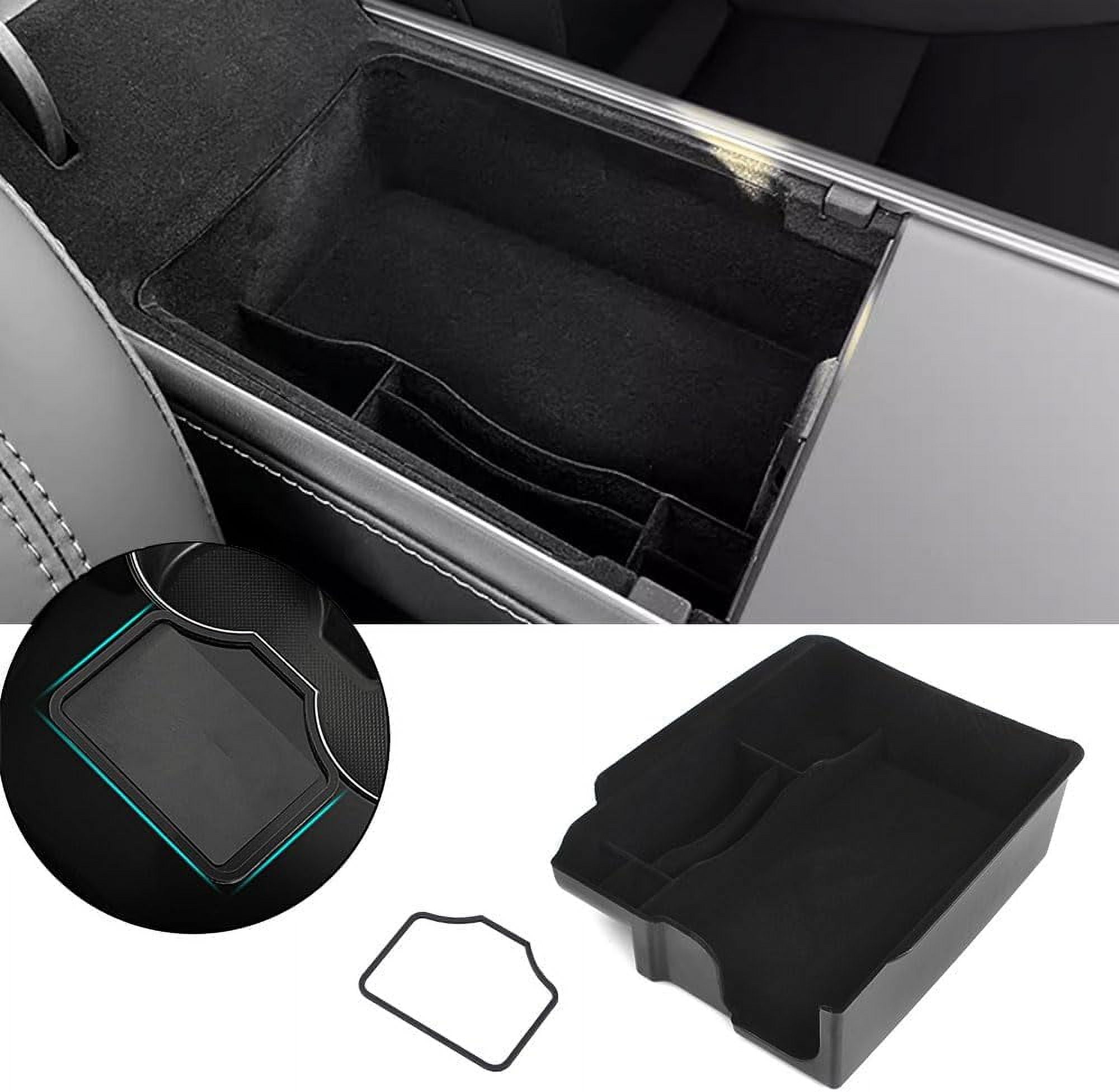 Center Console Organizer Tray, ABS Flocking Console Storage Tray for ...