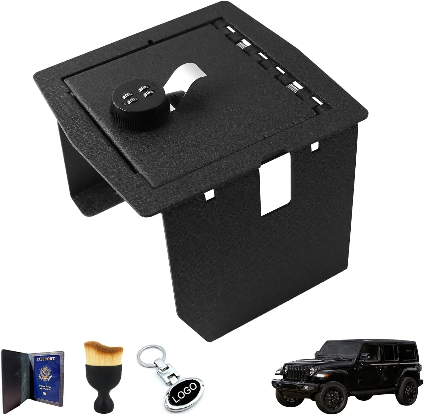 Center Console Safe Box Gun Safe Fit for 2018-2022 Jeep Wrangler JL and ...