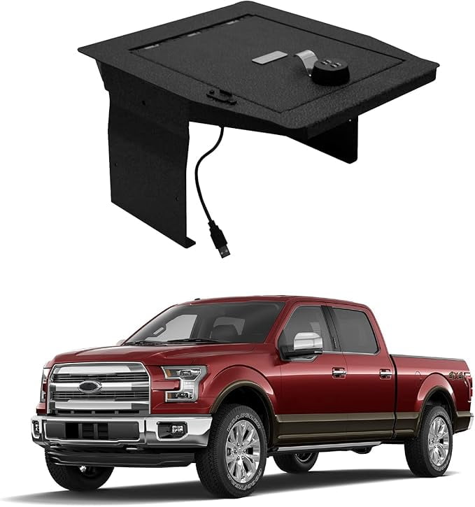 Center Console Safe Gun Safe Box Fit for 2015-2020 Ford F150, 2017-2022 ...