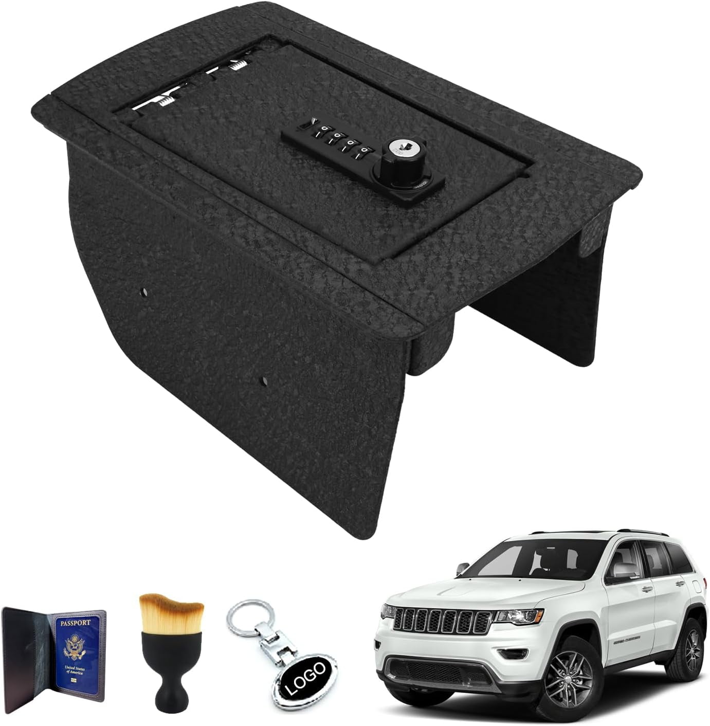 Center Console Safe, Gun Safe Vault Lock Box Compatible with Jeep Grand ...