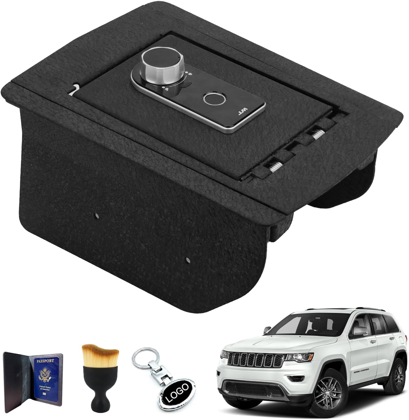 Center Console Safe, Gun Safe Vault Lock Box Compatible with Jeep Grand ...