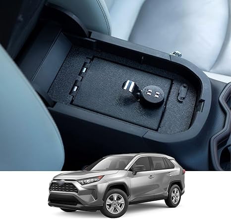 Center Console Safe Vault - KEREN Console Gun Safe Box Compatible with ...