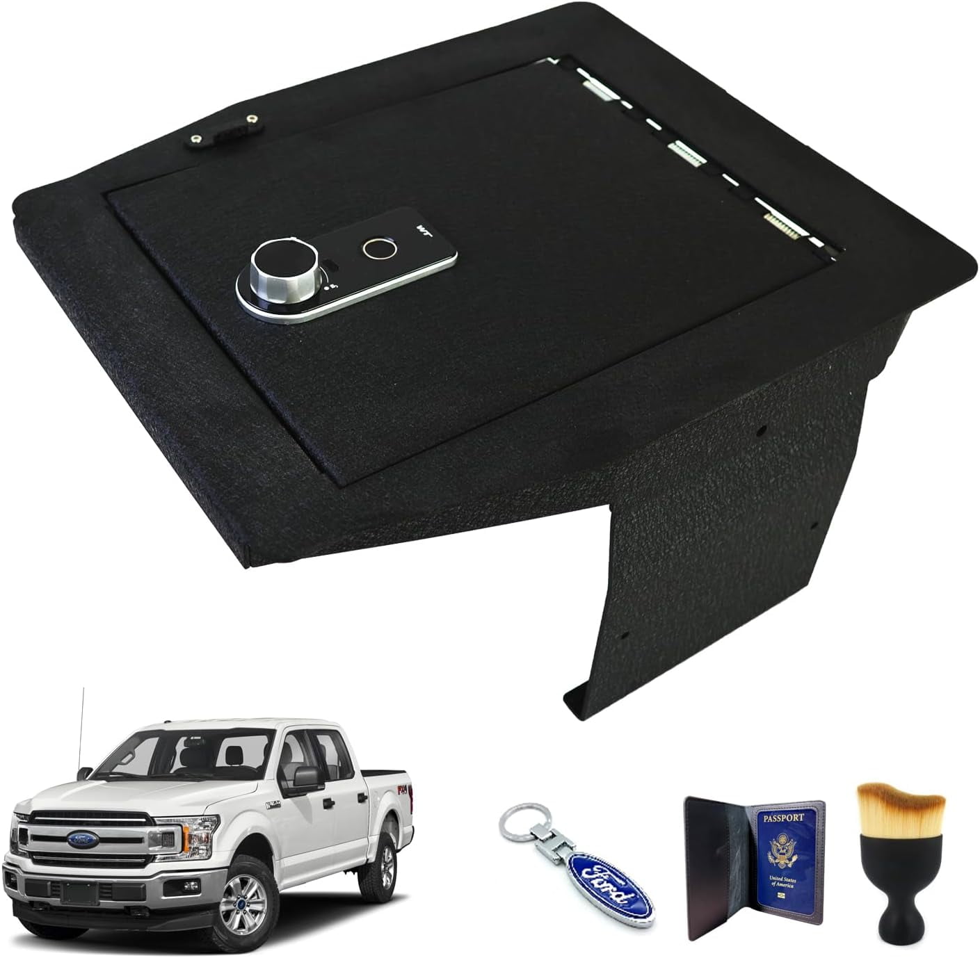 Center Console Safe Vault - Xdeer Console Gun Safe Box Compatible with ...