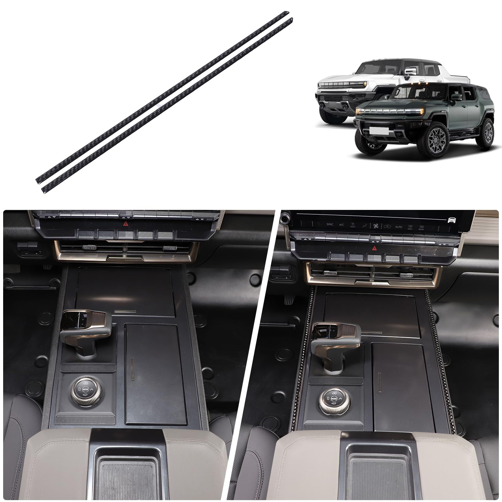 Center Console Side Panel Trim Compatible with Hummer EV 2024+,Set of ...